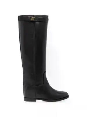 VIA ROMA 15 Padlock-detail Boots - Brown