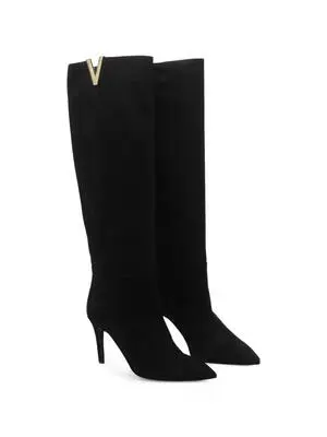 VIA ROMA 15 Pointed-toe Suede Boots - Black