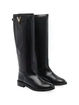 VIA ROMA 15 Logo-plaque Knee-high Boots