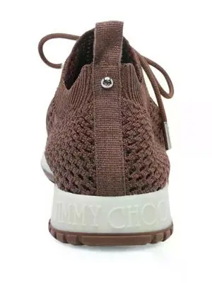 JIMMY CHOO Pearl-embellished Mesh Sneakers - Brown