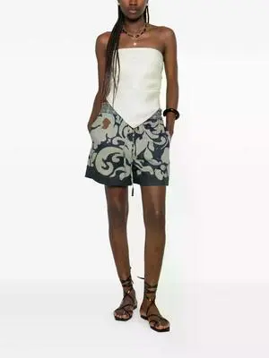 LUISA CERANO Abstract-print Drawstring Shorts