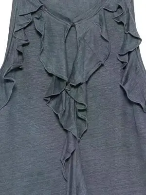 LUISA CERANO Sleeveless Top With Ruffle Trim