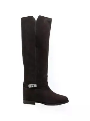 VIA ROMA 15 Padlock Suede Boots