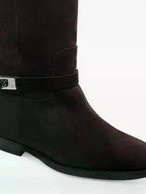 VIA ROMA 15 Padlock Suede Boots