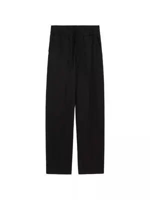 AMI Paris Elasticated Waist Wool Trousers - Black