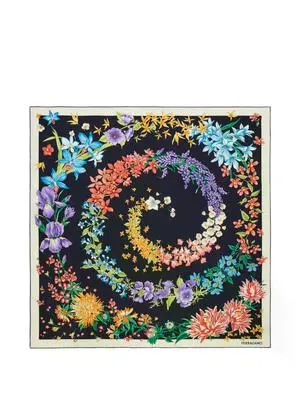 FERRAGAMO Spring-print Silk Scarf