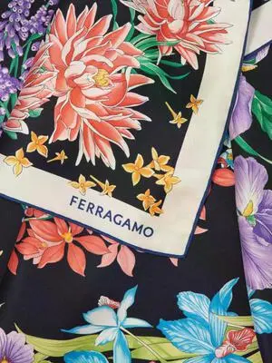 FERRAGAMO Spring-print Silk Scarf