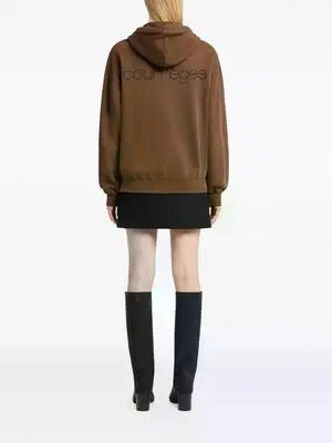 COURREGES Logo-embroidered Zip-up Hoodie