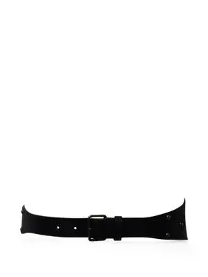 Alaïa Laser-cut Leather Waist Belt - Black