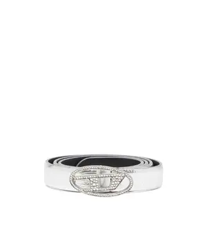 DIESEL® Embellished Buckle Belt - Silver