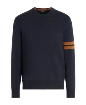 Zegna Stripe-detail Crew-neck Wool Sweatshirt - Brown