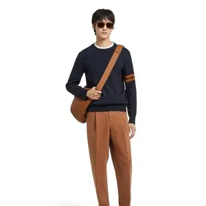 Zegna Stripe-detail Crew-neck Wool Sweatshirt