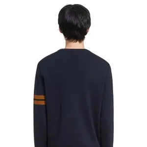 Zegna Stripe-detail Crew-neck Wool Sweatshirt