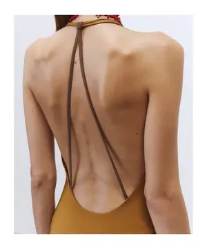 ALYSI V-neck Sleeveless One-piece Swimsuit