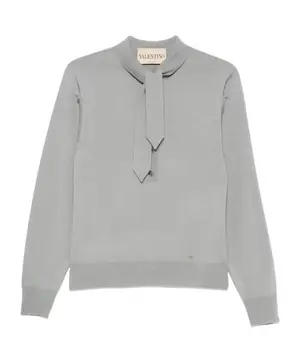 Valentino Garavani Tie-neck Button-up Polo Shirt