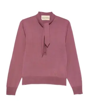 Valentino Garavani Tie-neck Button-up Polo Shirt
