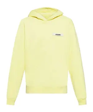 Jacquemus Long-sleeved Hooded Sweatshirt - Light Yellow