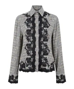 Ermanno Scervino Printed Lace Trim Shirt - No