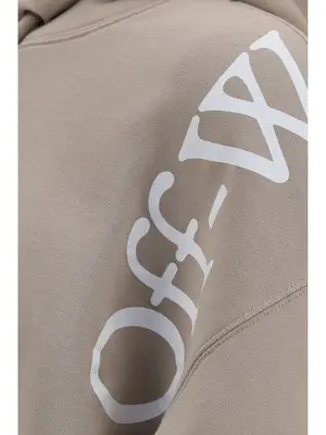 Off-White Drawstring Hooded Sweatshirt - Nude