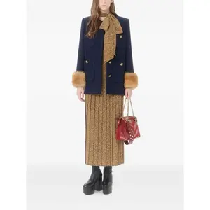 Valentino Garavani Tweed Button-up Caban - Navy Blue