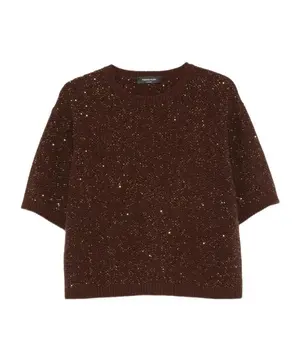 Fabiana Filippi Sequinned Short-sleeve Knitted Top