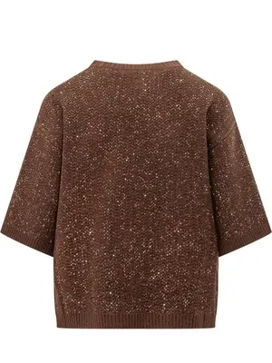 Fabiana Filippi Sequined Short-sleeve Knitted Top