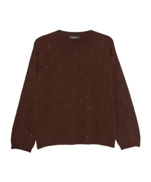 Fabiana Filippi Embellished Long-sleeve Sweater - Dark Brown