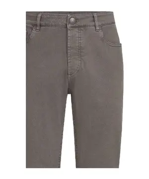 Brunello Cucinelli Logo Patch Straight-leg Trousers - Gray