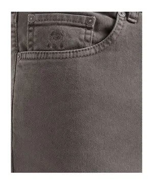 Brunello Cucinelli Logo Patch Straight-leg Trousers - Gray