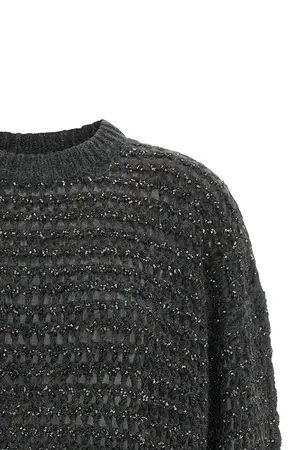 Brunello Cucinelli Sequin-embellished Open-mesh Sweater
