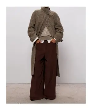 Brunello Cucinelli Belted Chevron Coat - No
