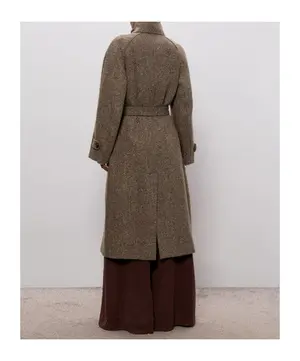Brunello Cucinelli Belted Chevron Coat - No