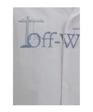 Off-White City Nature Graphic-print Bowling Shirt - White