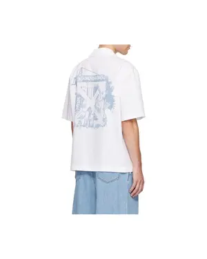 Off-White City Nature Graphic-print Bowling Shirt - White
