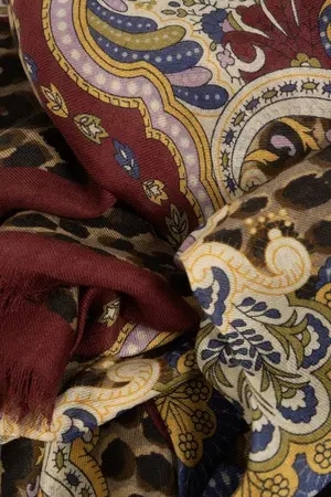 Etro Paisley Leopard-print Scarf