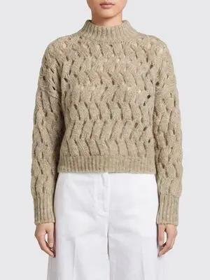 Brunello Cucinelli Openwork Turtleneck Sweater - Nude