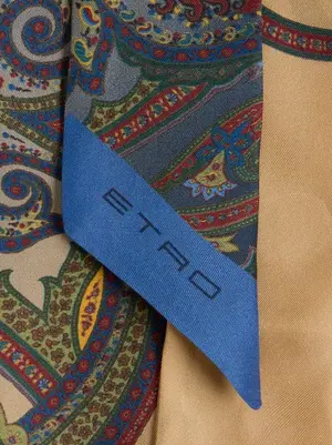Etro Silk Twill Paisleyina With Placed Paisley Print