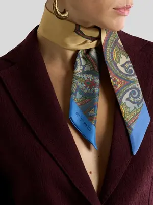 Etro Silk Twill Paisleyina With Placed Paisley Print