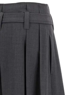 Brunello Cucinelli Pleated Belted Wide-leg Shorts