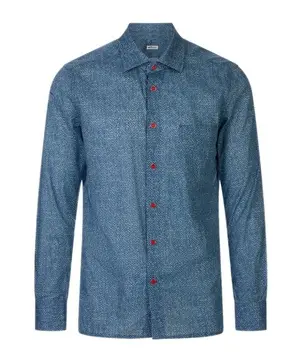 Kiton Patterned-print Button-up Shirt - Blue