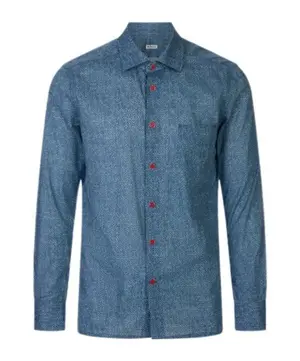 Kiton Patterned-print Button-up Shirt - Blue