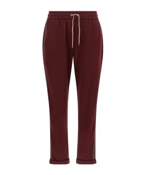 Brunello Cucinelli Track' Joggers - Bordeaux Red
