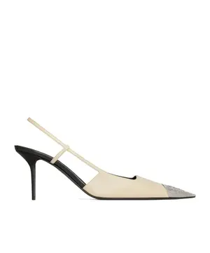 Saint Laurent Jeanne Slingback Pumps In Smooth Leather