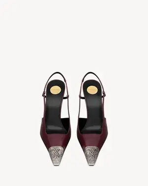 Saint Laurent Jeanne Slingback Pumps In Smooth Leather