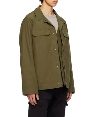 Canada Goose Burnaby Logo Patch Buttoned Jacket - Army Green