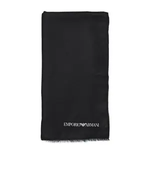 Emporio Armani Blended-fabric Scarf - Navy Blue