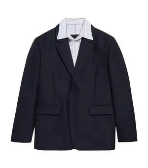 Balenciaga Wool Hybrid Shirt Blazer