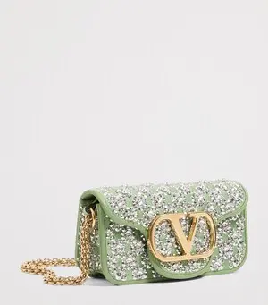 Valentino Garavani Small Embellished Locò Shoulder Bag