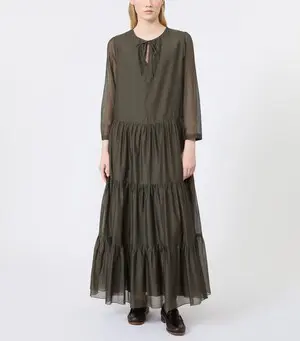 Max Mara Cotton-silk Voile Maxi Dress