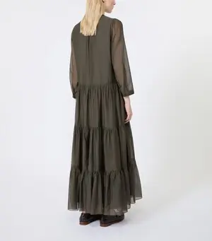 Max Mara Cotton-silk Voile Maxi Dress